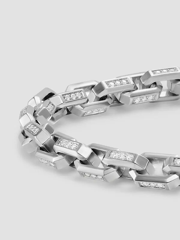 David Yurman Streamline Link Bracelet In Sterling Silver - Diamond