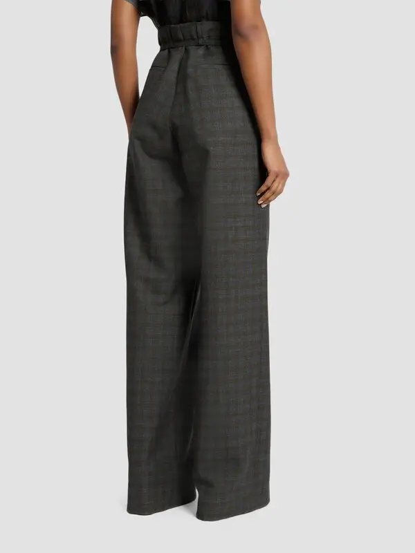 Dries Van Noten Peacha Plaid Wool Pants