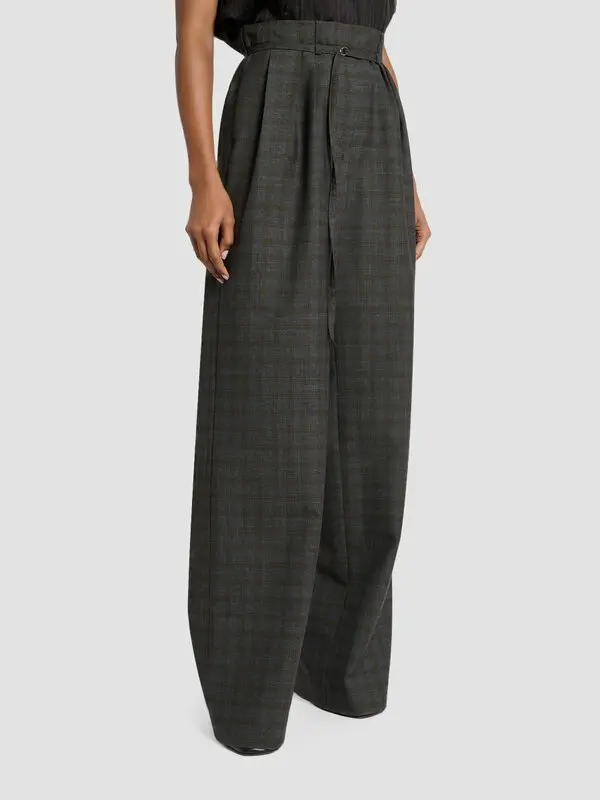 Dries Van Noten Peacha Plaid Wool Pants