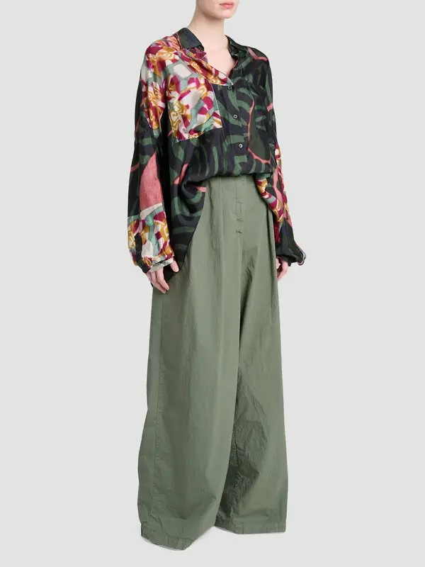 Dries Van Noten Casia Printed Fluid Shirt - Khaki