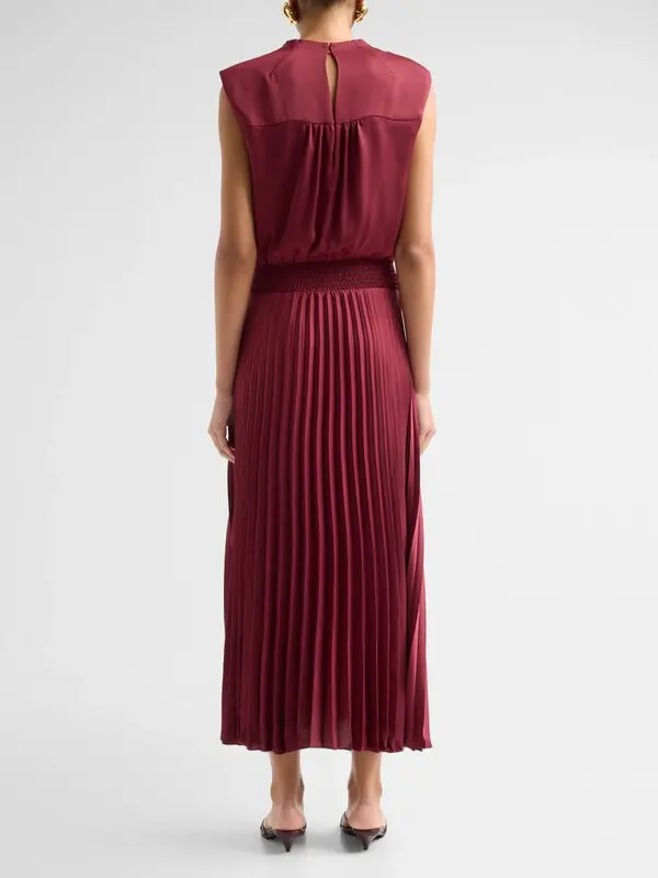 Ramy Brook Farah Satin Midi Dress - Cranberry