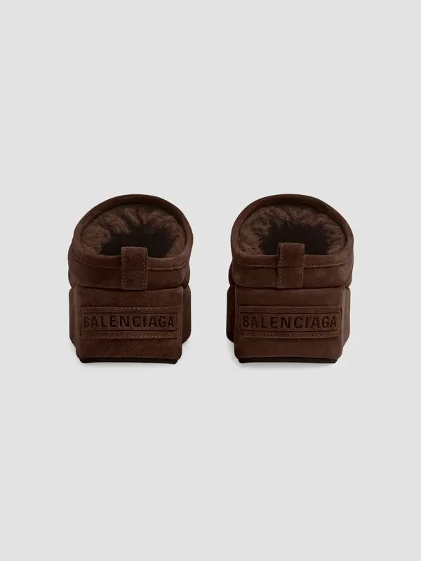 Balenciaga Alaska Soft Platform Mules - Light Espresso