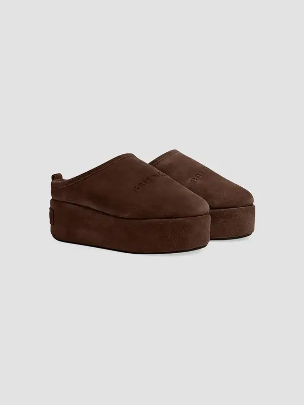 Balenciaga Alaska Soft Platform Mules - Light Espresso