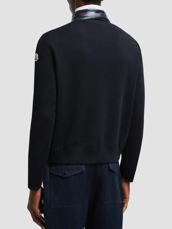 Moncler Down-filled Wool Cardigan