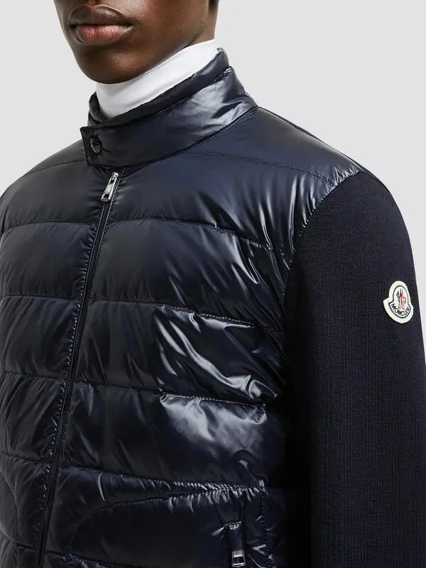 Moncler Down-filled Wool Cardigan