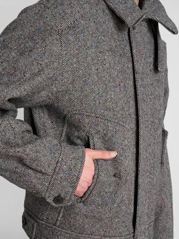 Dries Van Noten Tweed Wool Zip-front Jacket