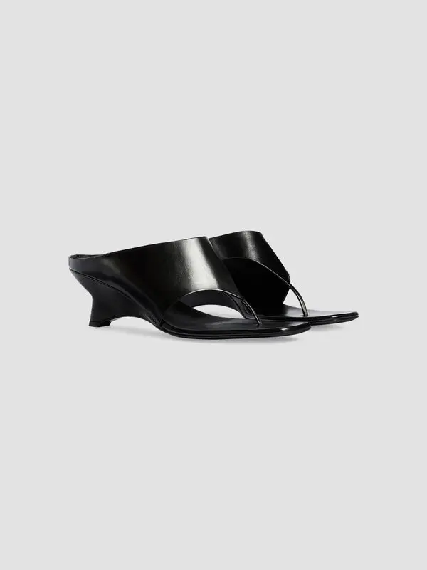 Khaite Marlow 55mm Leather Sculptural Mules - Black