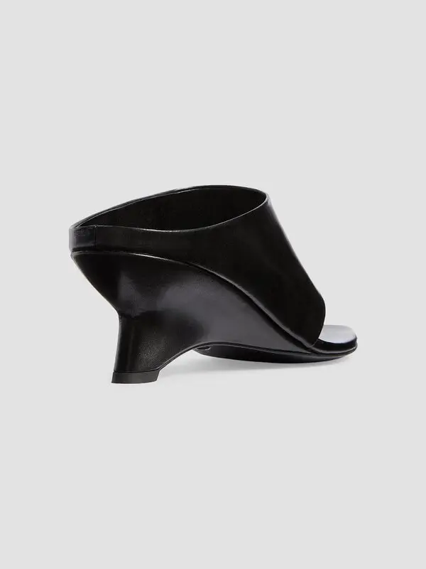 Khaite Marlow 55mm Leather Sculptural Mules - Black