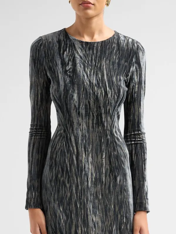 Prabal Gurung Stretch Velvet Sheath Midi Dress