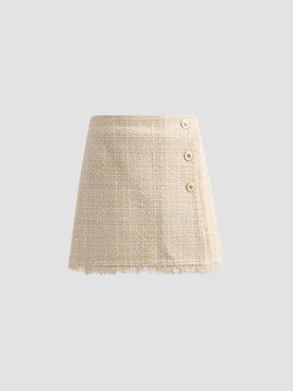 Ramy Brook Connie Tweed Wrap-front Mini Skirt