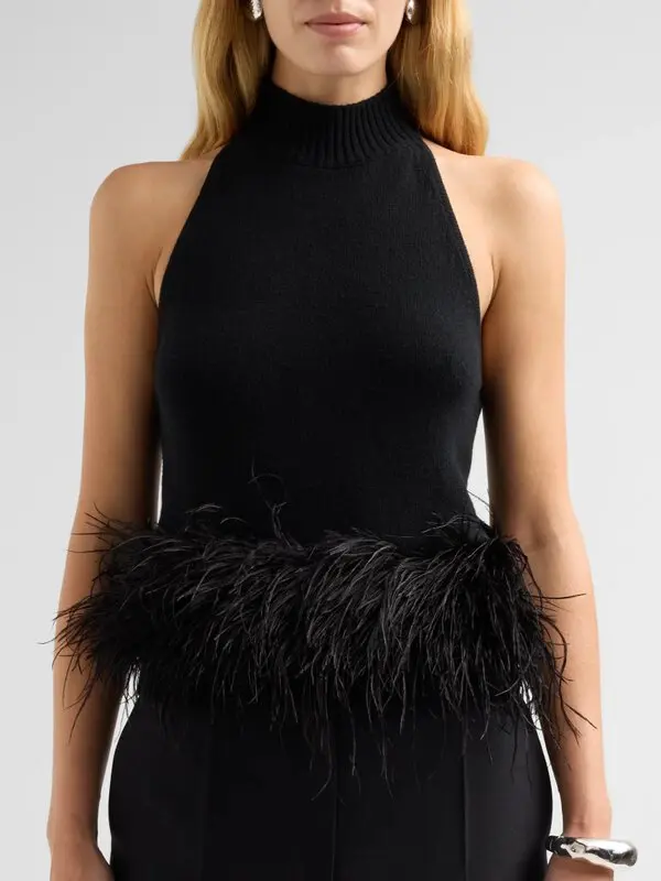 Ramy Brook Kelly Ostrich Feather Wool-blend Top