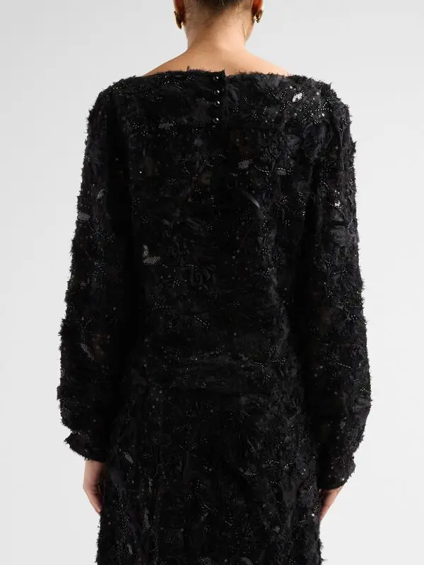 Prabal Gurung Embellished Organza Blouse