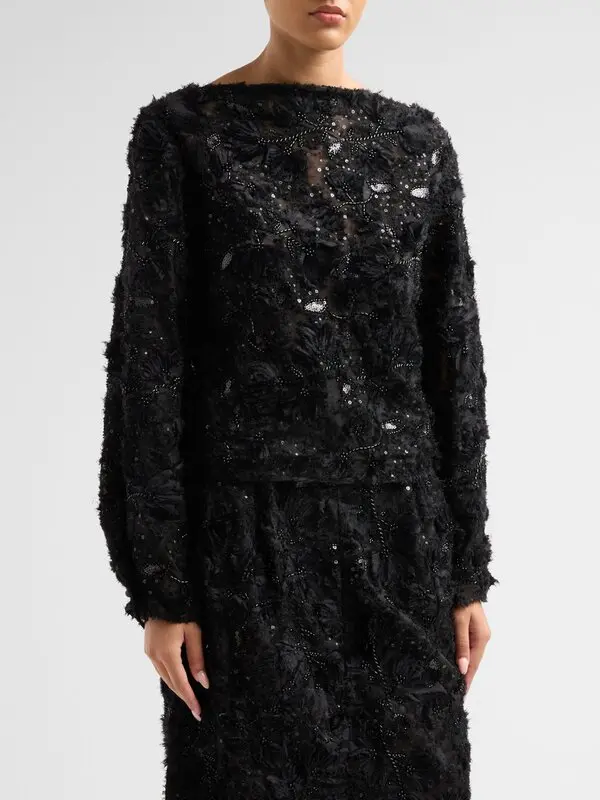 Prabal Gurung Embellished Organza Blouse