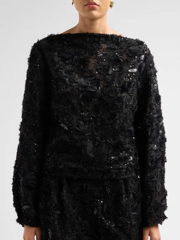 Prabal Gurung Embellished Organza Blouse
