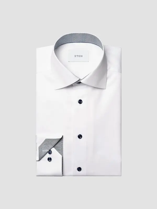 Eton Contrast-lined Cotton Contemporary-fit Shirt