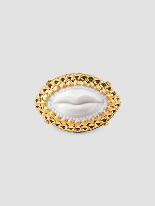LLADRO Kiss 18k-gold-plated & Porcelain Ring