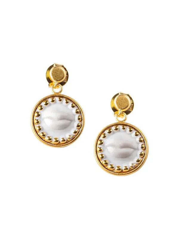 LLADRO Kiss 18k-gold-plated & Porcelain Drop Earrings - Multi