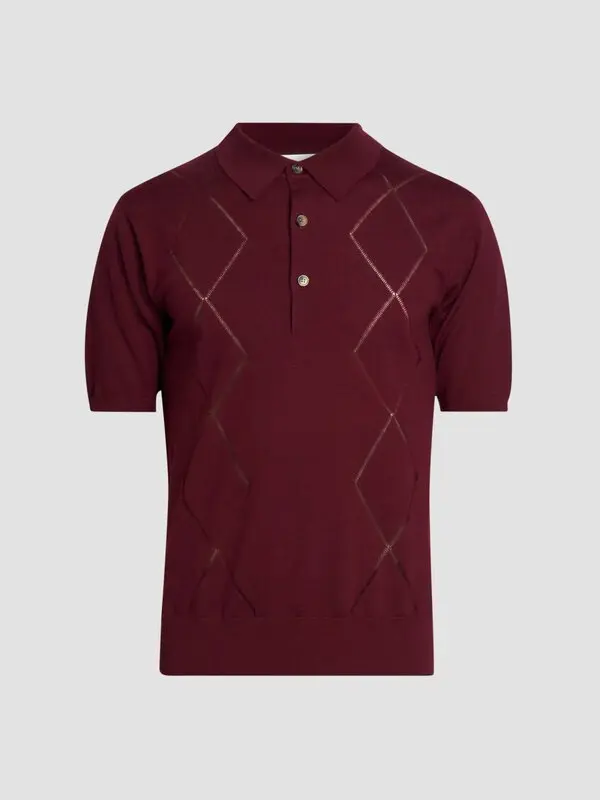 Dries Van Noten Argyle Cotton Polo Shirt