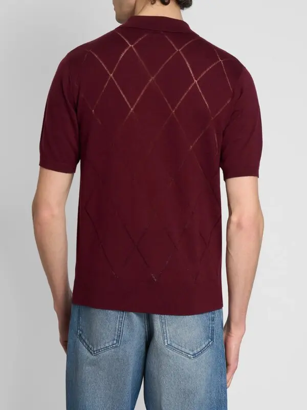 Dries Van Noten Argyle Cotton Polo Shirt