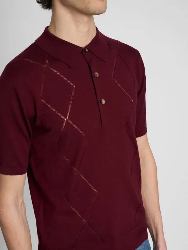 Dries Van Noten Argyle Cotton Polo Shirt