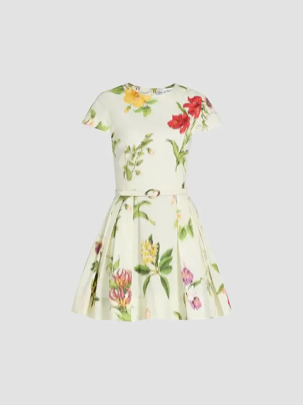 Oscar De La Renta Floral Poplin Day Minidress - Ivory Multi