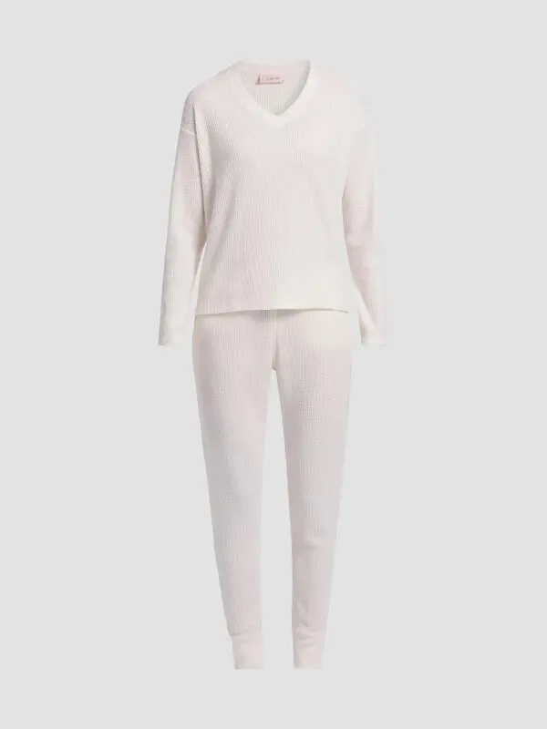 PAPINELLE Super Soft Waffle Pajamas - Ecru