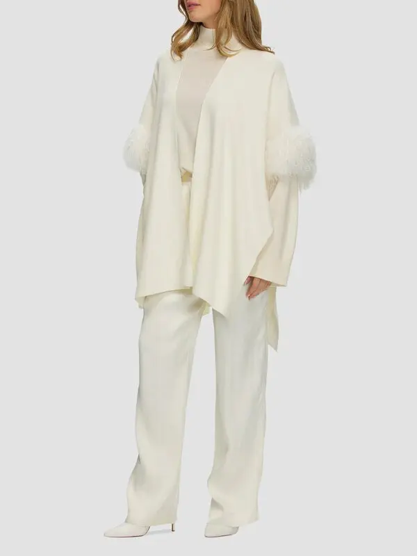Gorski Knit Vest With Select Mongolian Shearling Lamb Trim - Ivory