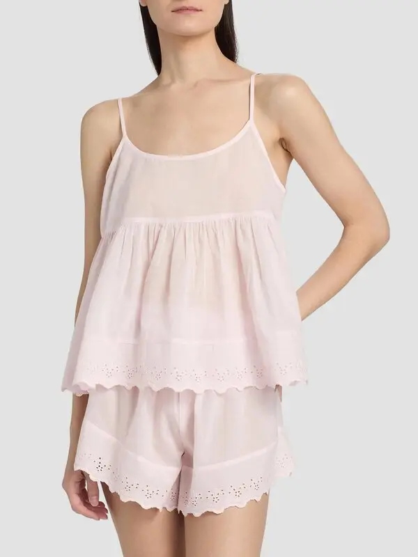 PAPINELLE Millie Broderie Cotton Short Pajamas