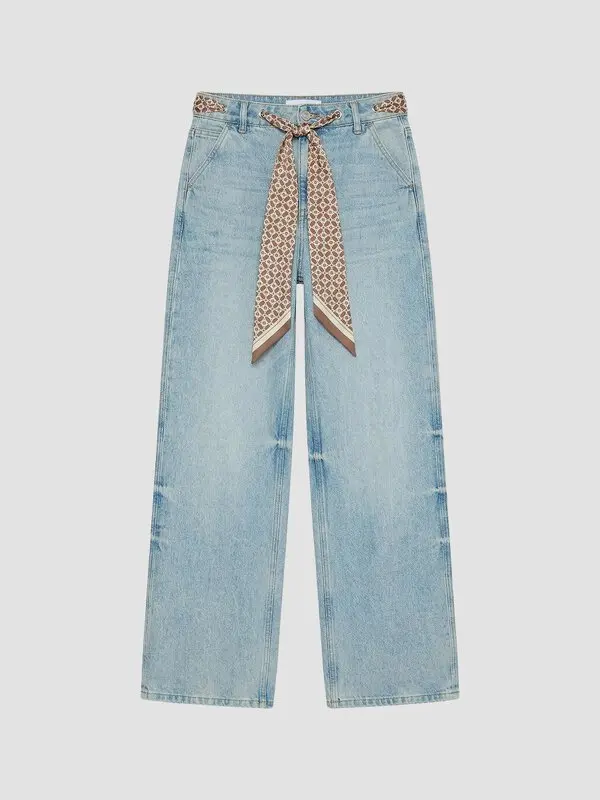 SEROYA Bond Sash Belt Baggy Jeans