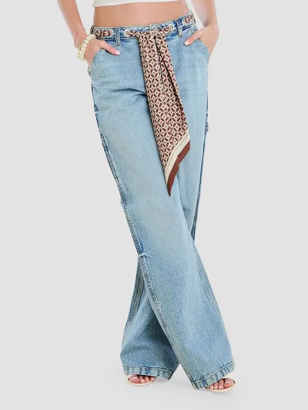 SEROYA Bond Sash Belt Baggy Jeans