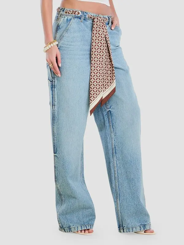 SEROYA Bond Sash Belt Baggy Jeans