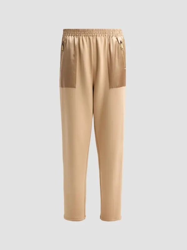 Ramy Brook Frances Satin-trim Pants - Camel