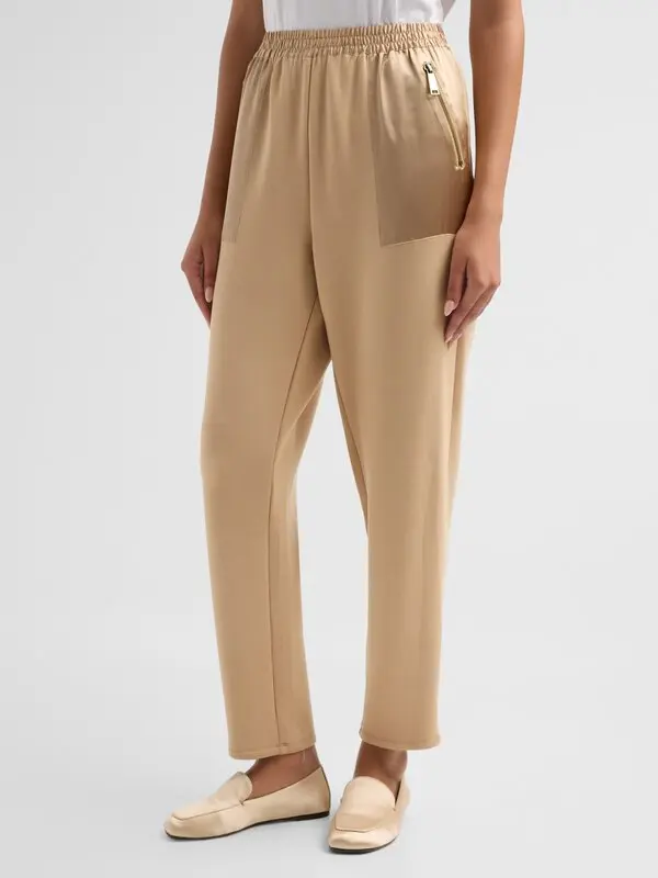 Ramy Brook Frances Satin-trim Pants - Camel