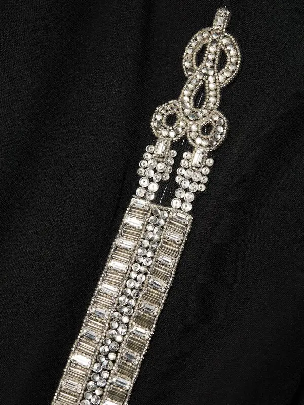REEM ACRA Crêpe Crystal Detail Column Gown