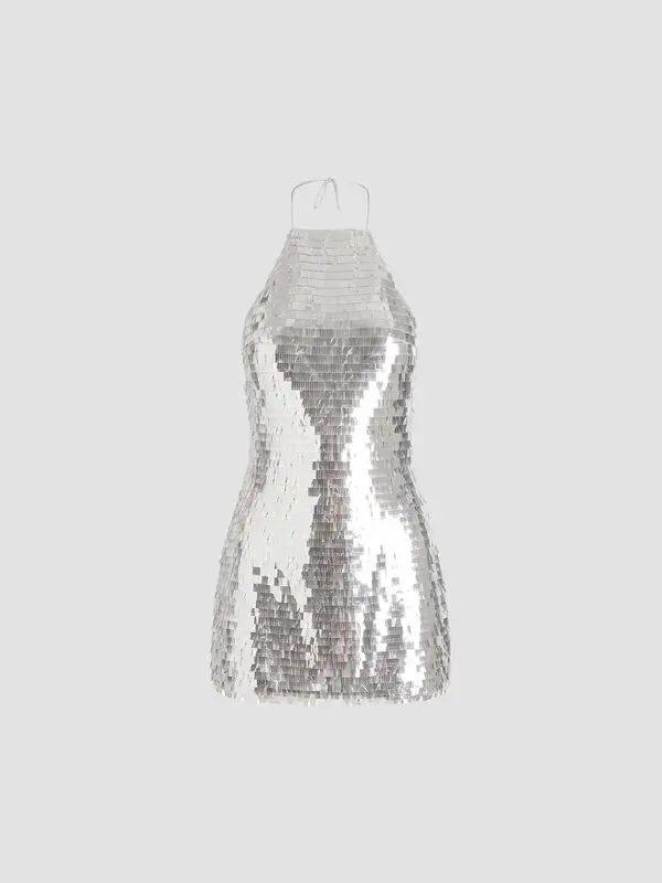 Retrofete Jawa Sequin Halterneck Mini Dress