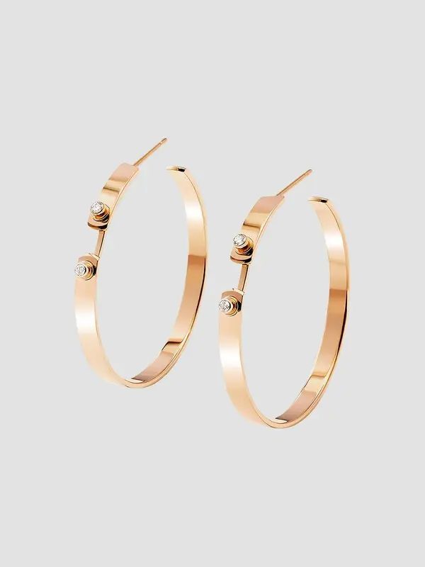 NOUVEL HERITAGE Mood Monday Morning 18k & 0.12 Tcw Diamond Hoop Earrings - Rose Gold