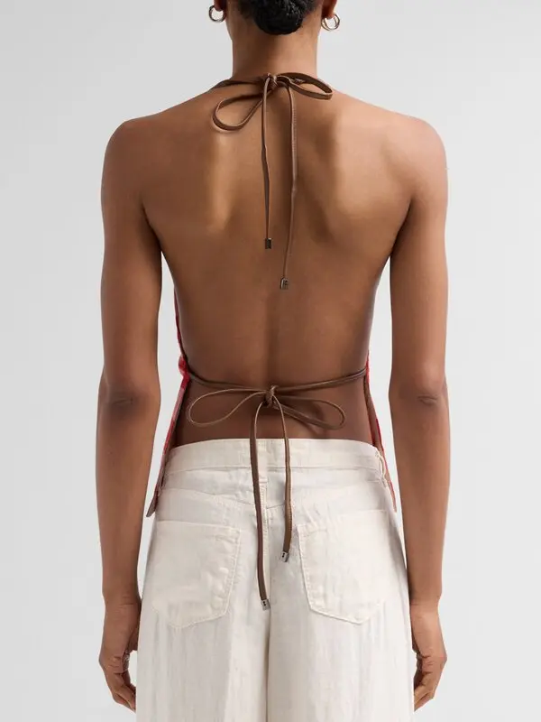 SEROYA Deza Check Halter Top