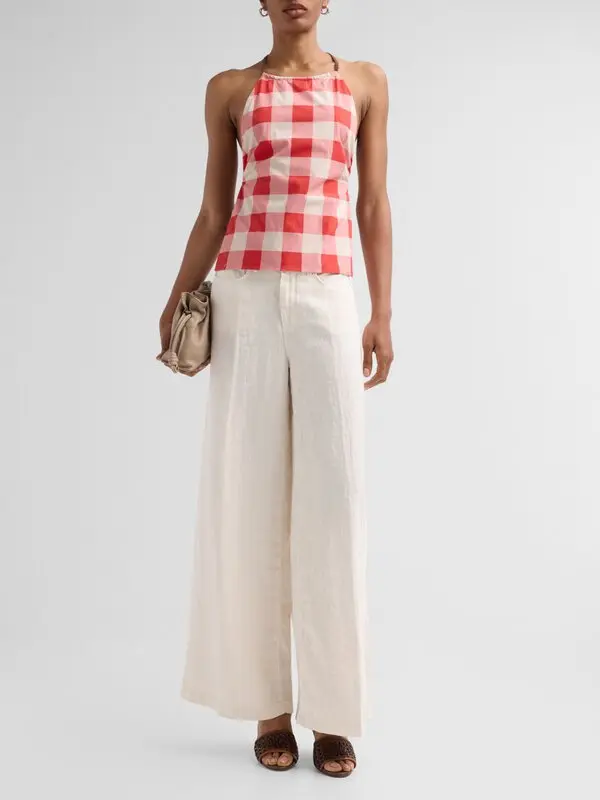 SEROYA Deza Check Halter Top