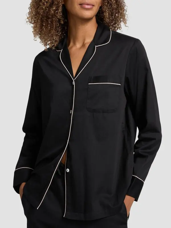 PAPINELLE Zoe Camp Collar Cotton-sateen Pajamas