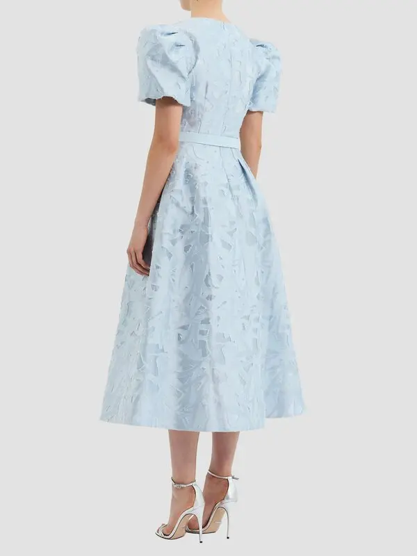 Rebecca Vallance Anneli Jacquard Belted Midi-dress