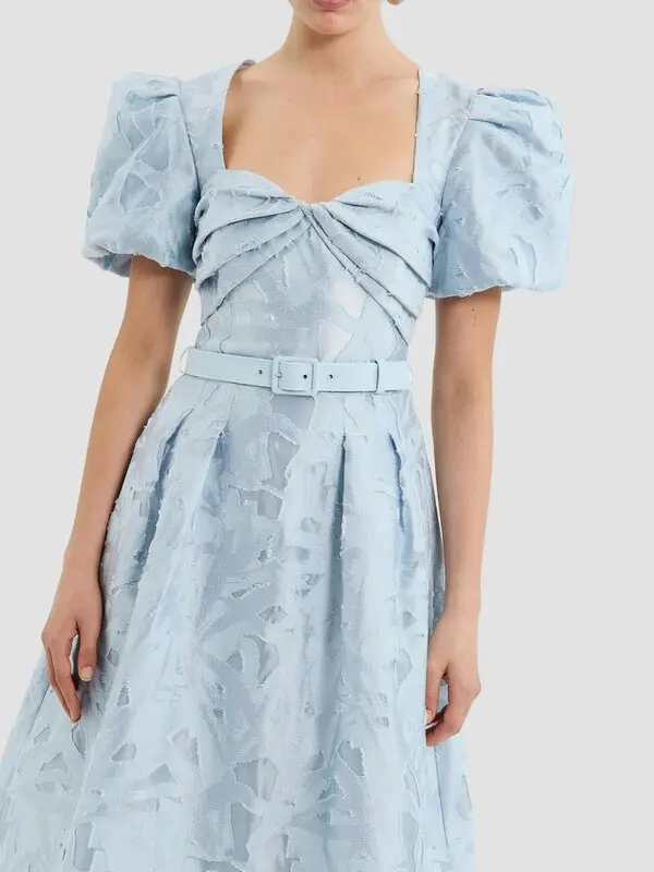 Rebecca Vallance Anneli Jacquard Belted Midi-dress