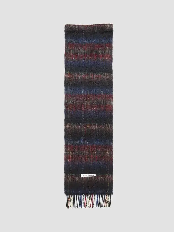 Acne Studios Vibot Plaid Mohair-wool-blend Fringe Scarf - Black Red