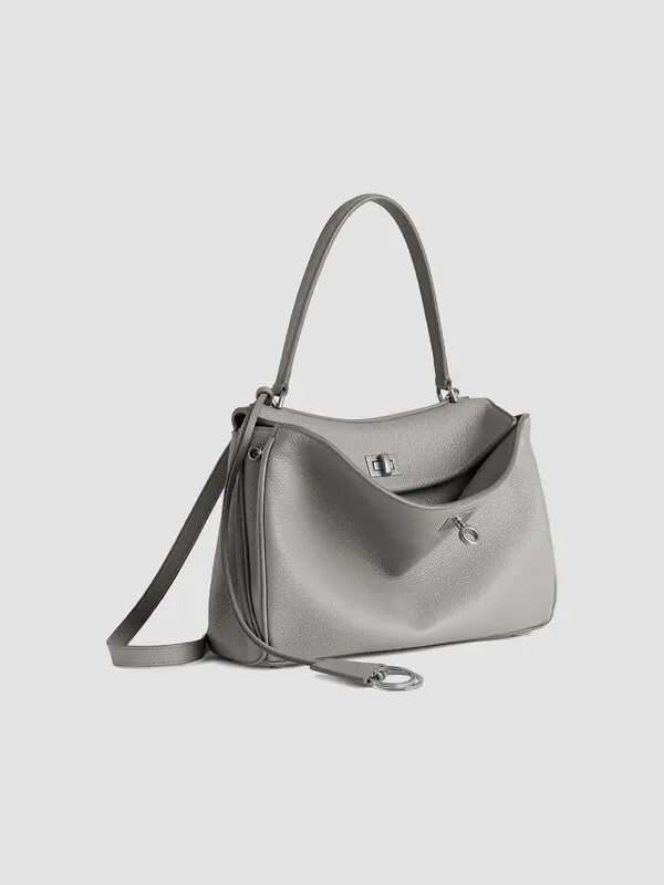 Balenciaga Rodeo Small Grained Calfskin Top Handle Bag - Grey