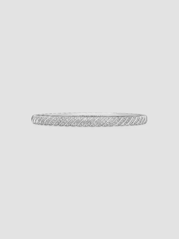 David Yurman Sculpted Cable Bangle Bracelet In 18k - Silver