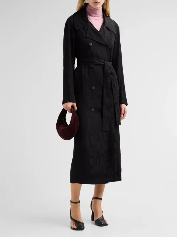 Dries Van Noten Rolana Moiré Trench Coat