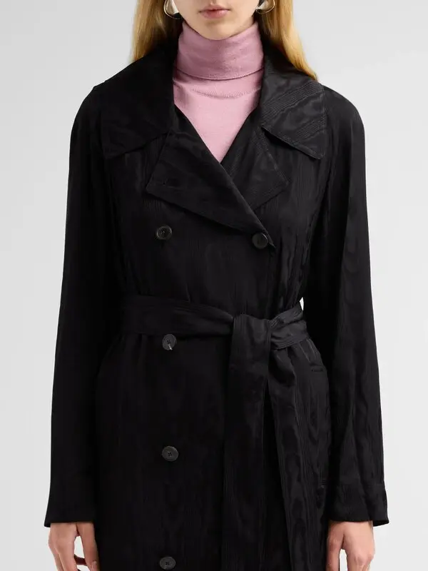 Dries Van Noten Rolana Moiré Trench Coat