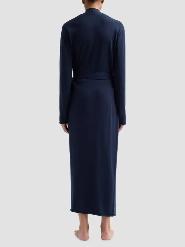 PAPINELLE Cotton-cashmere Tie-waist Robe