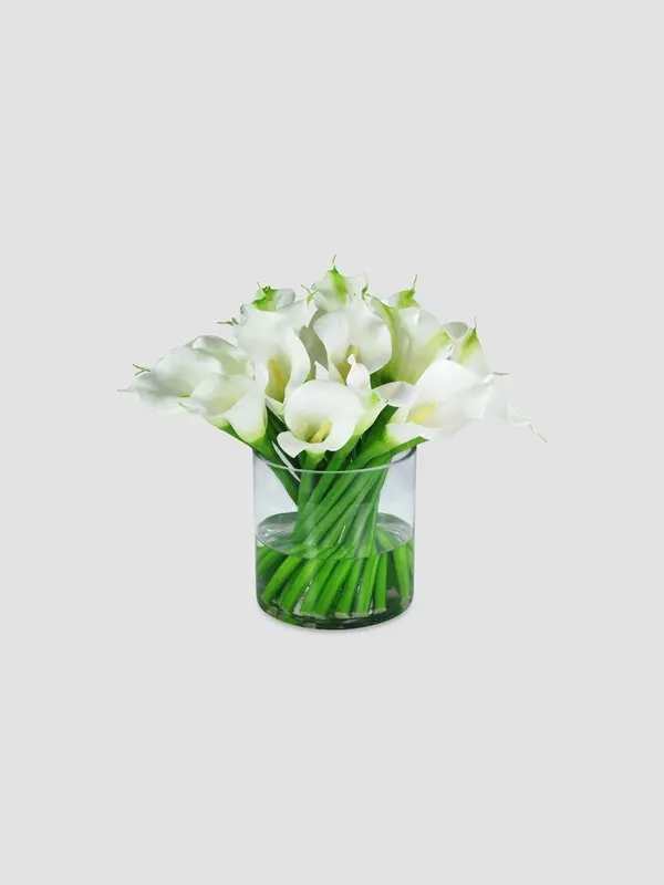 WINWARD HOME Newness Artificial Calla Lilly Floral Arranget - White