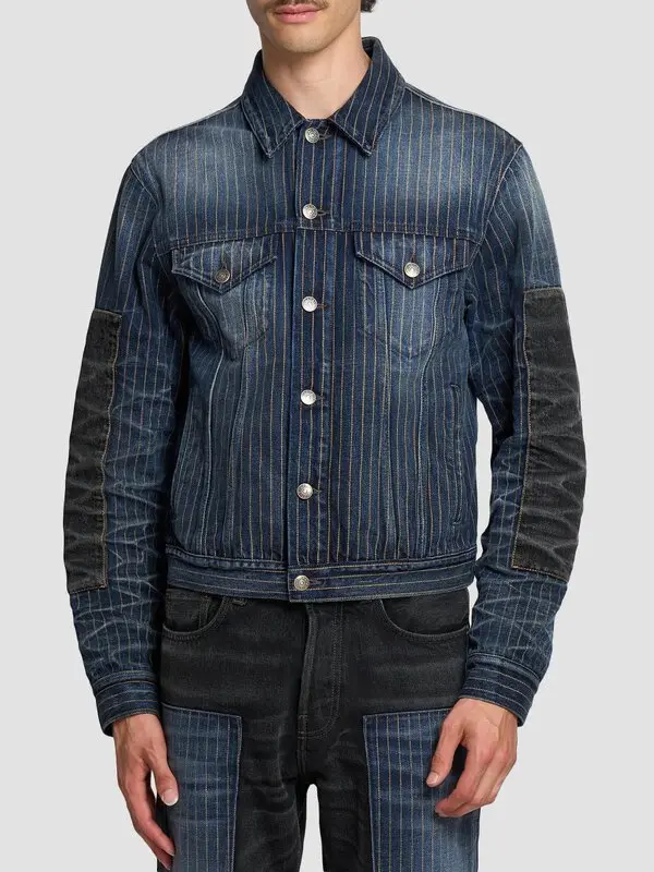 Acne Studios Rye Patchwork Tokyo Pinstripe Denim Jacket