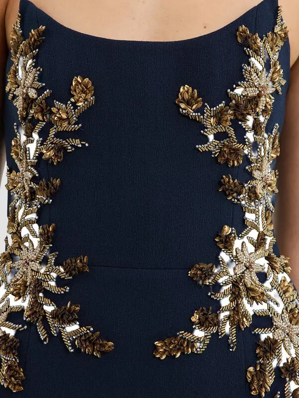Rebecca Vallance Orla Embellished Stretch-crepe Strapless Gown